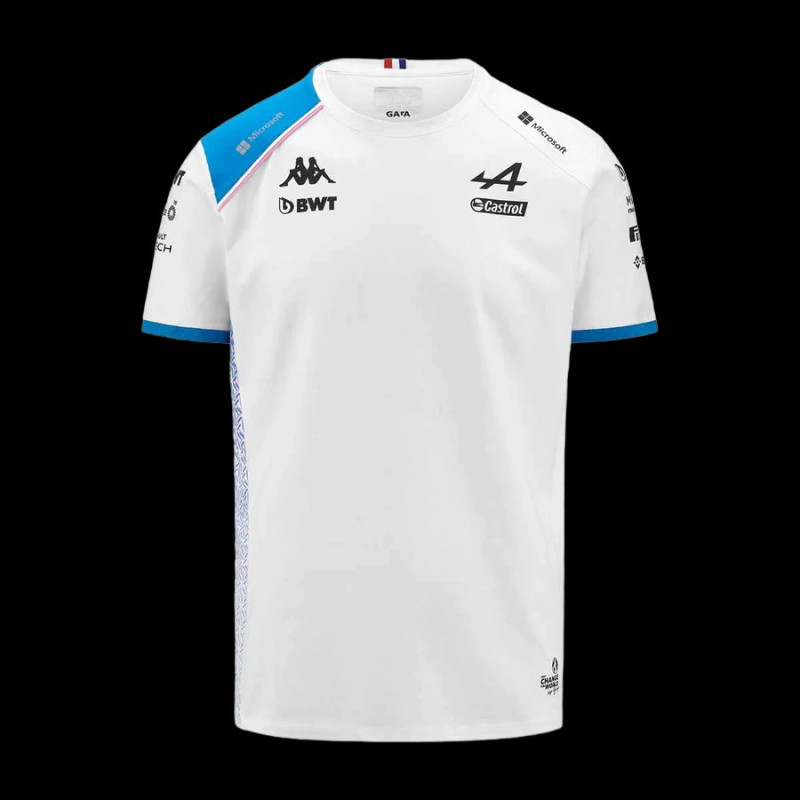 T-shirt Alpine F1 Team Ocon Gasly Kappa Blanc / Bleu Coton 321F34W-A0A ...