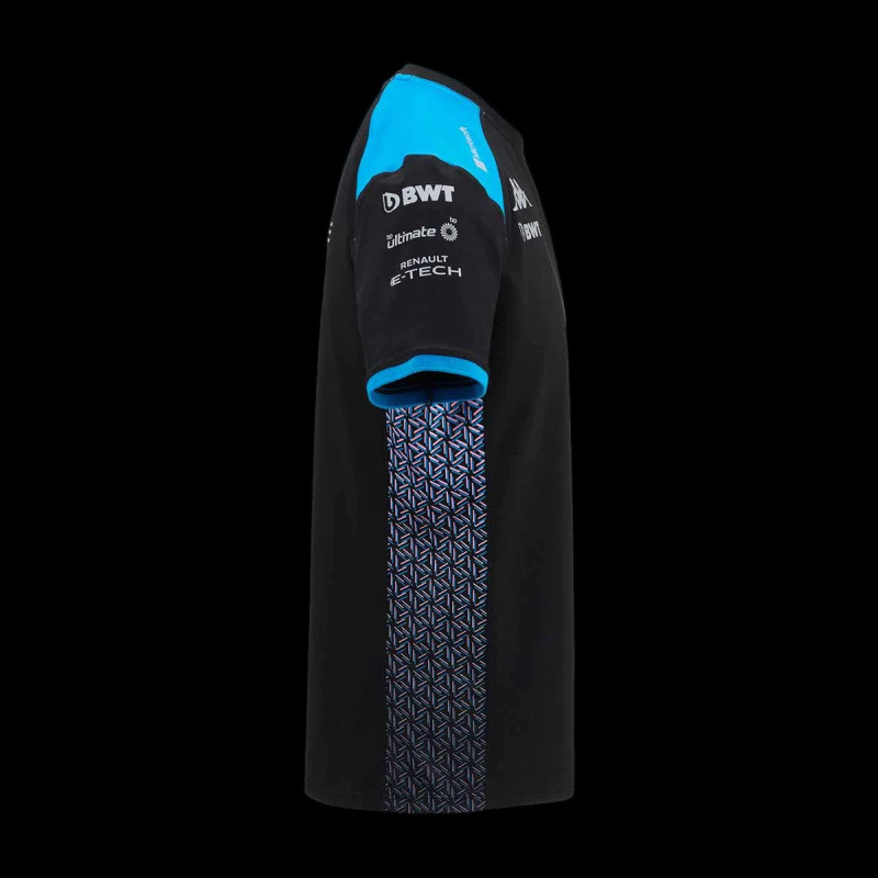 Alpine T-shirt F1 Team Ocon Gasly Kappa Black / Blue Cotton 321F34W-A12 ...