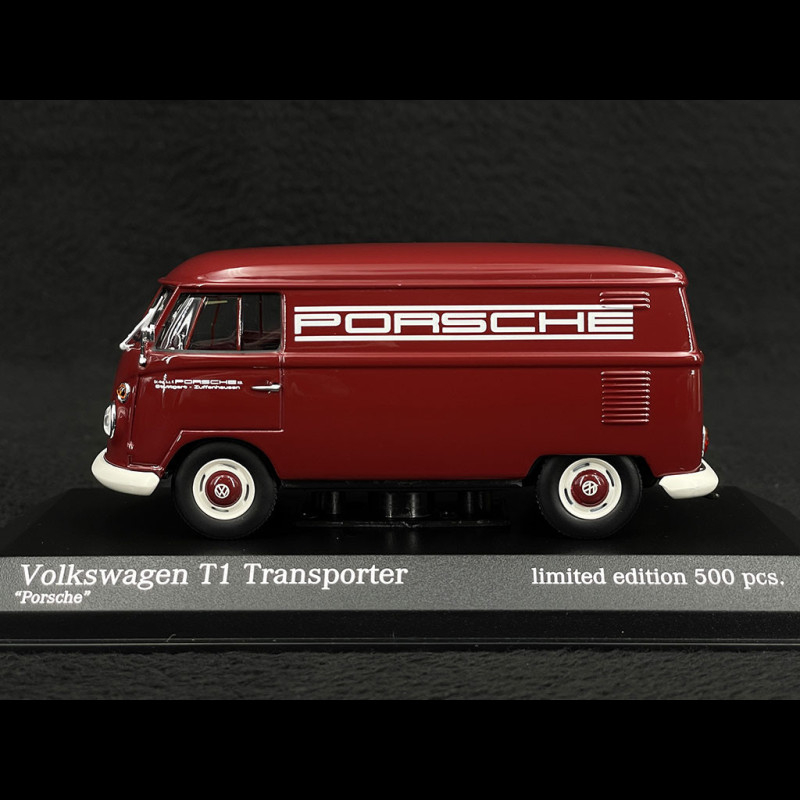 VW Bulli T1 Transporter Porsche Renndienst 1963 rot 1/43 Minichamps 943052203