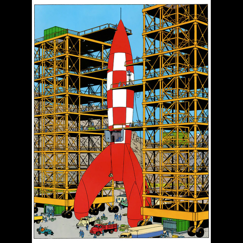Tintin Rocket - Destination Moon / Explorers on the Moon Resin 150 cm 46999