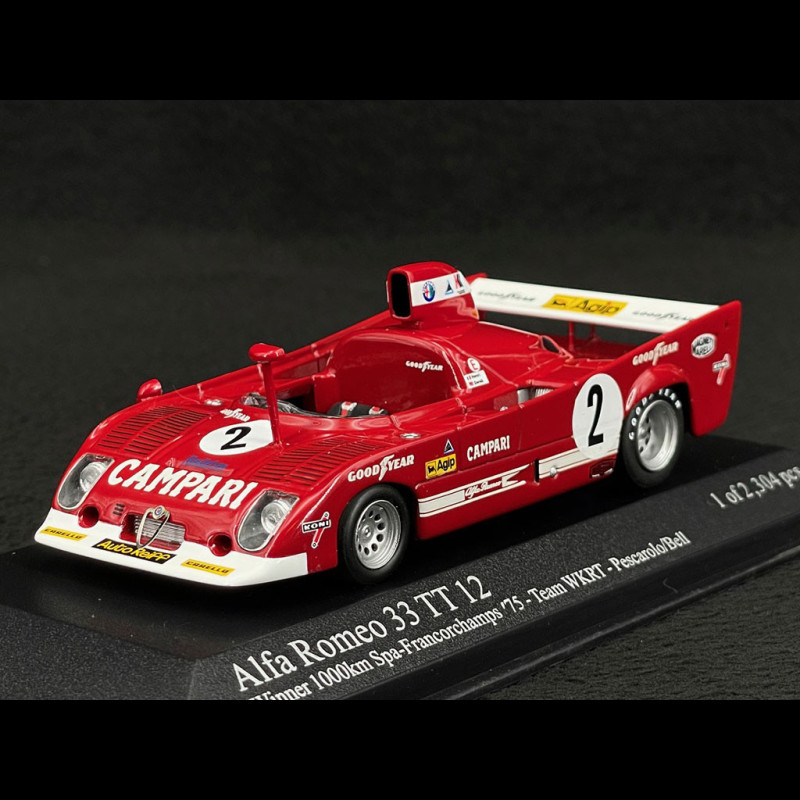 Alfa Romeo 33 TT 12 n° 2 Winner Spa-Francorchamps 1975 1/43 Minichamps ...