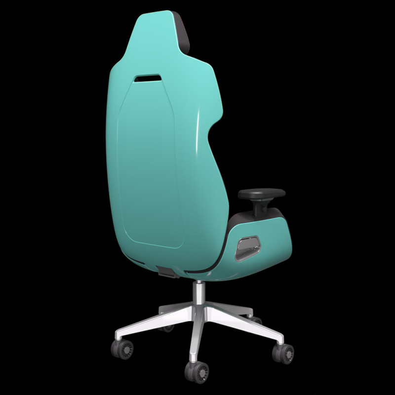 Office Chair Gaming Chair Design by Studio F.A. Porsche Leather Aluminum Turquoise ARGENT E700