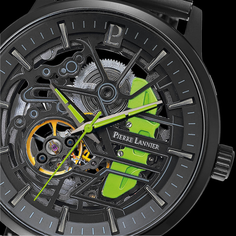 Paddock Automatic Watch Black / Acid Green Metal bracelet Made in ...