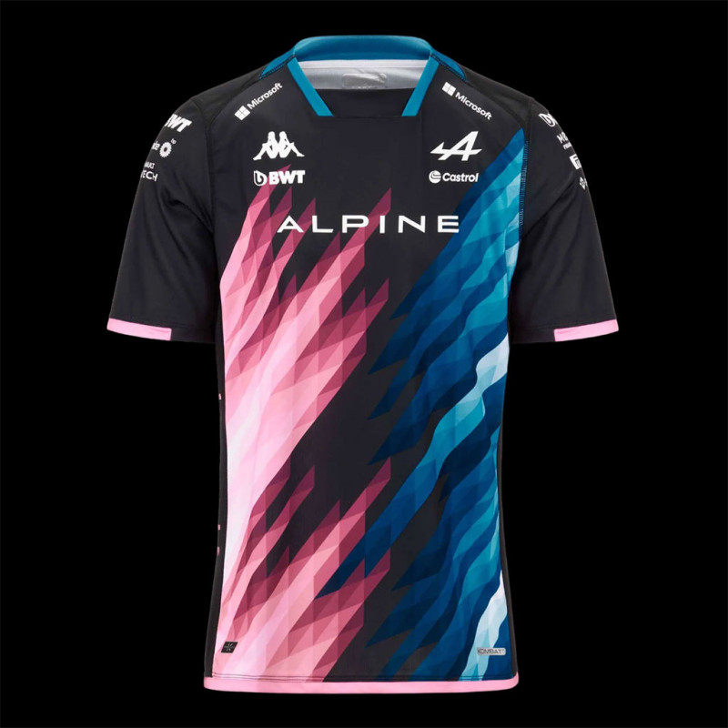 Alpine T-shirt F1 Team Ocon Gasly Kappa Graphic Black / Blue / Pink ...