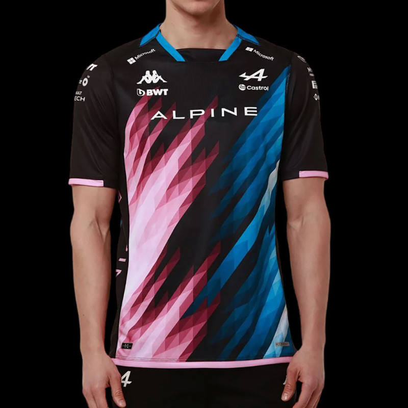T-shirt Alpine F1 Team Ocon Gasly Kappa Graphique Noir / Bleu / Rose ...