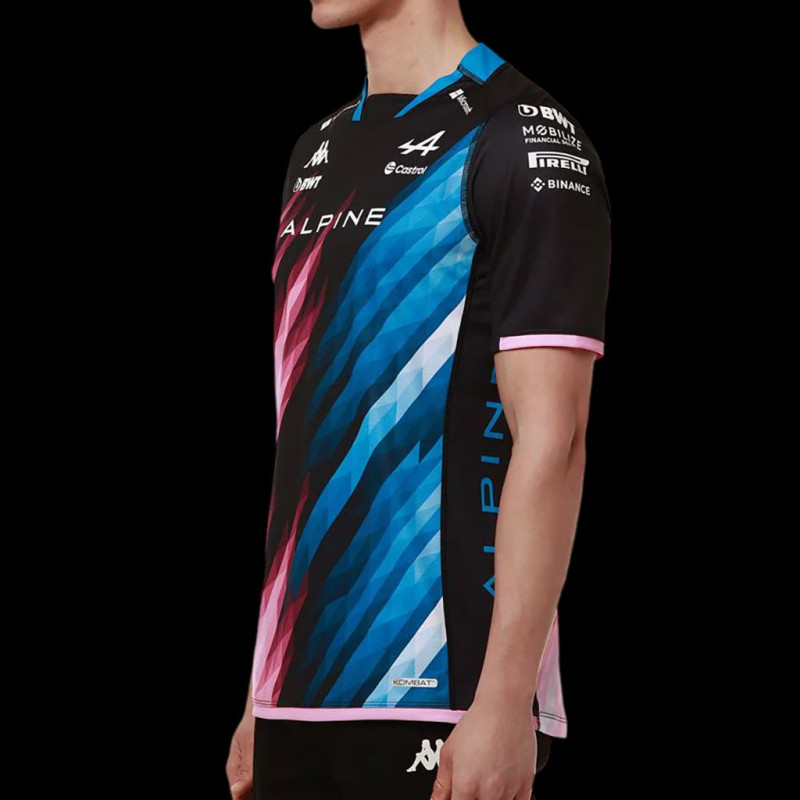 Alpine T-shirt F1 Team Ocon Gasly Kappa Graphic Black / Blue / Pink ...