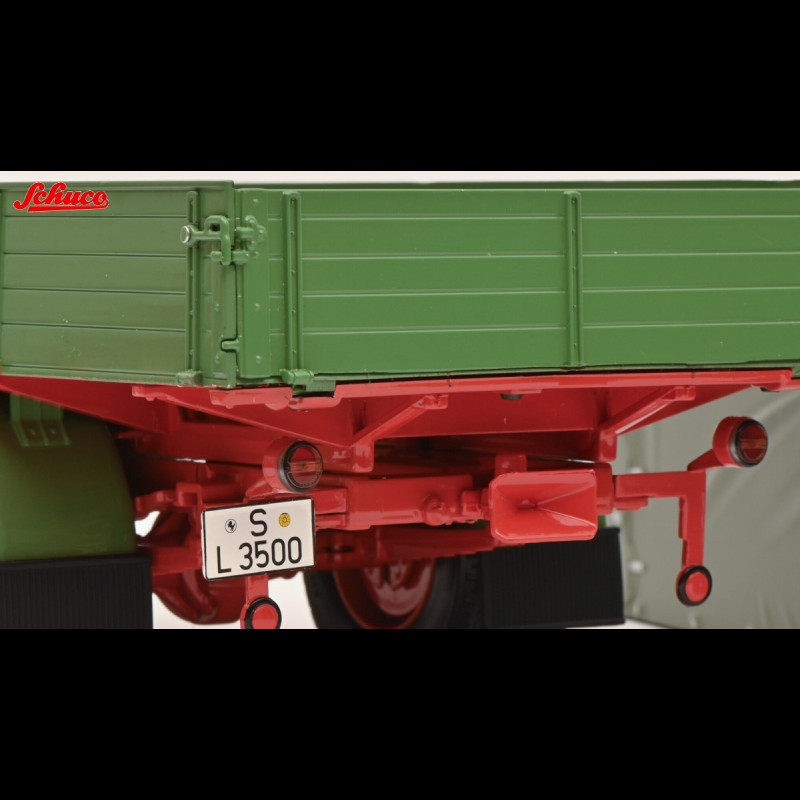 Mercedes-Benz L3500 Truck Covered flatbed 1951 Reseda green 1/18 Schuco ...