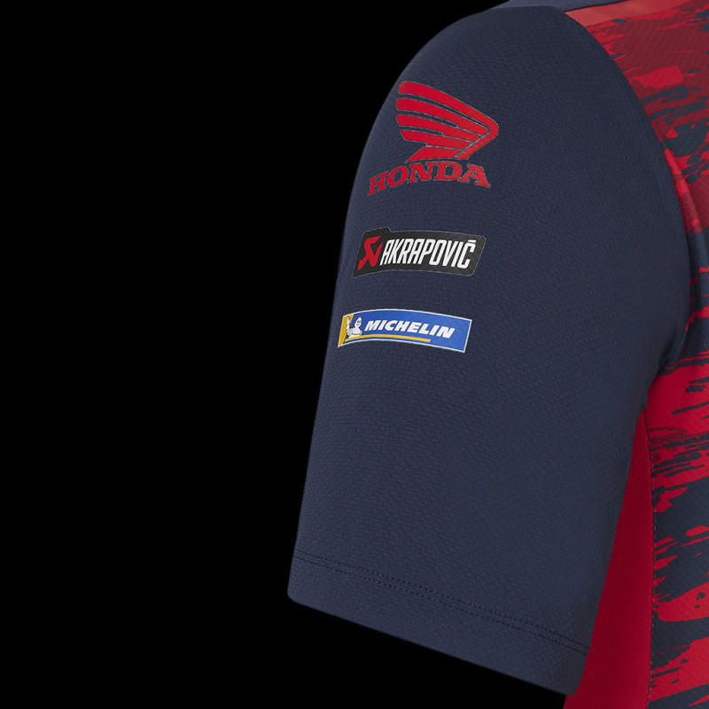 Honda Repsol HRC Moto GP Polo shirt Black Iris Blue / Flame Red ...