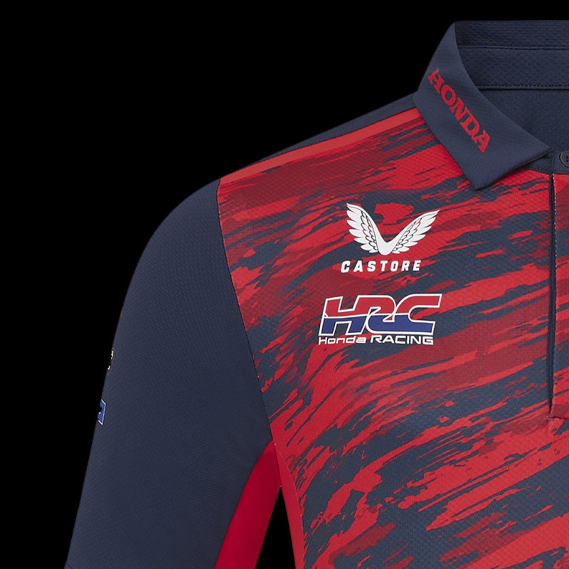 Honda Repsol HRC Moto GP Polo shirt Black Iris Blue / Flame Red ...