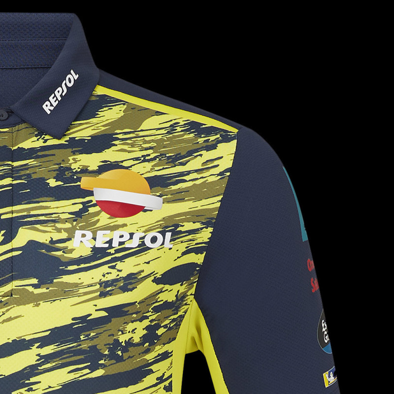 Honda Repsol HRC Moto GP Polo shirt Joan Mir Black Iris Blue / Safety ...