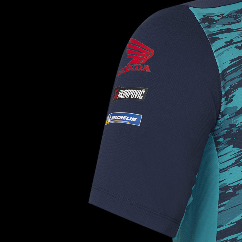 Polo Honda Repsol HRC Moto GP Renewable fuel Bleu Iris noir / Turquoise ...