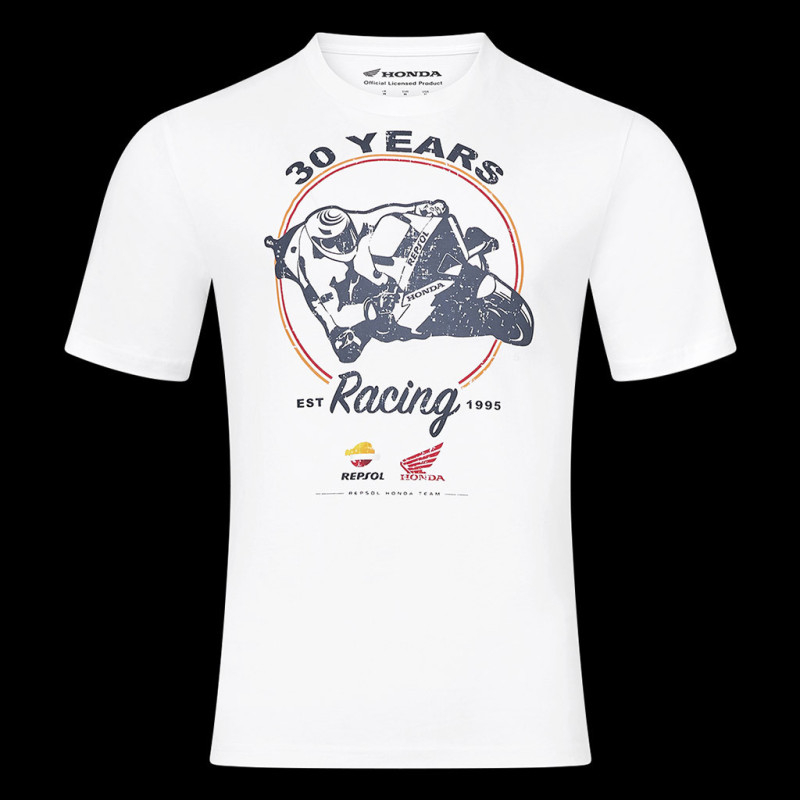 Repsol Honda T-shirt HRC Moto GP 30 Years Racing Weiß TM6855-020 - Unisex