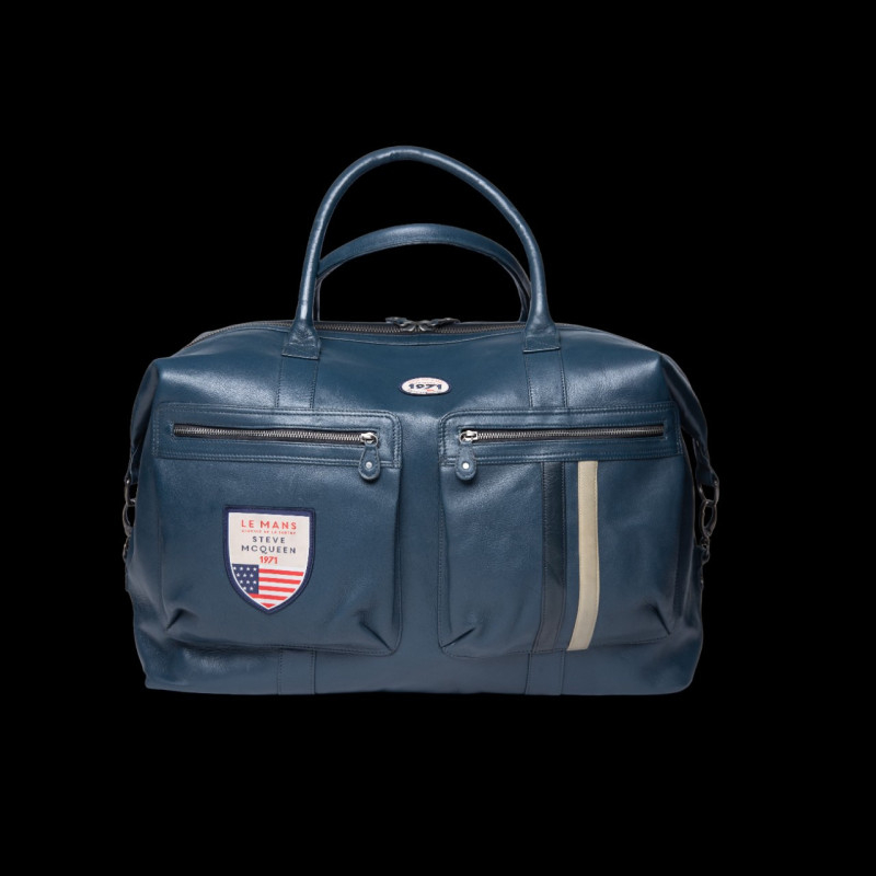 Sehr Große Ledertasche Steve McQueen 24H Du Mans Dean Royalblau 27278-0012