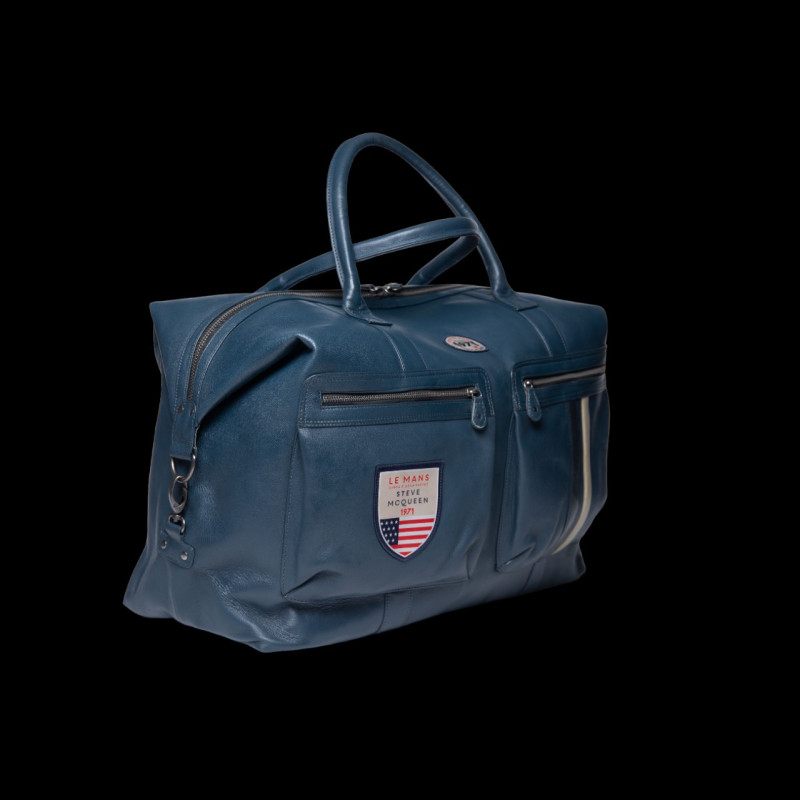 Sehr Große Ledertasche Steve McQueen 24H Du Mans Dean Royalblau 27278-0012