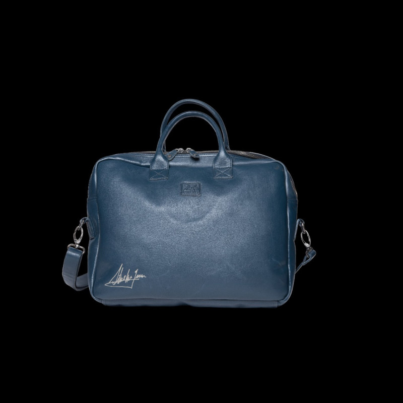 Steve McQueen Leather Messenger Bag Wayne - Royal Blue 27282-0012