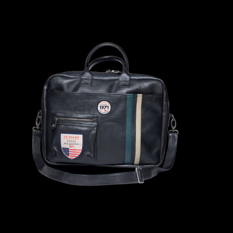 Steve McQueen Leather Messenger Bag Wayne - Black 27282-1504