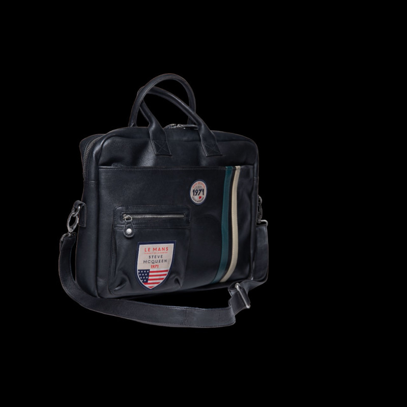 Steve McQueen Leather Messenger Bag Wayne - Black 27282-1504