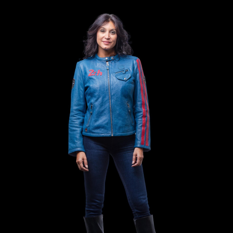 24h Le Mans leather jacket Riley Ocean Blue - Women 27276-2773