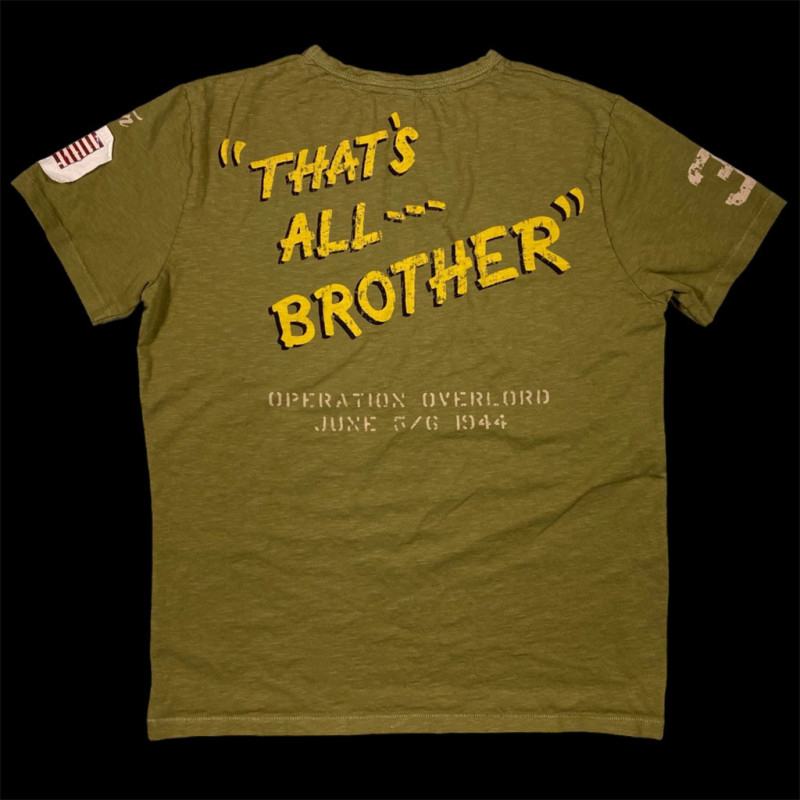 T Shirt Aviation C47 That S All Brother Usaaf 1944 Vert Kaki 19122 Homme