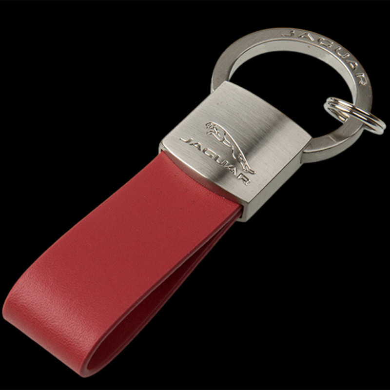 Jaguar Keychain Heritage Logo Loop Leather Red 50JDKR915RDA