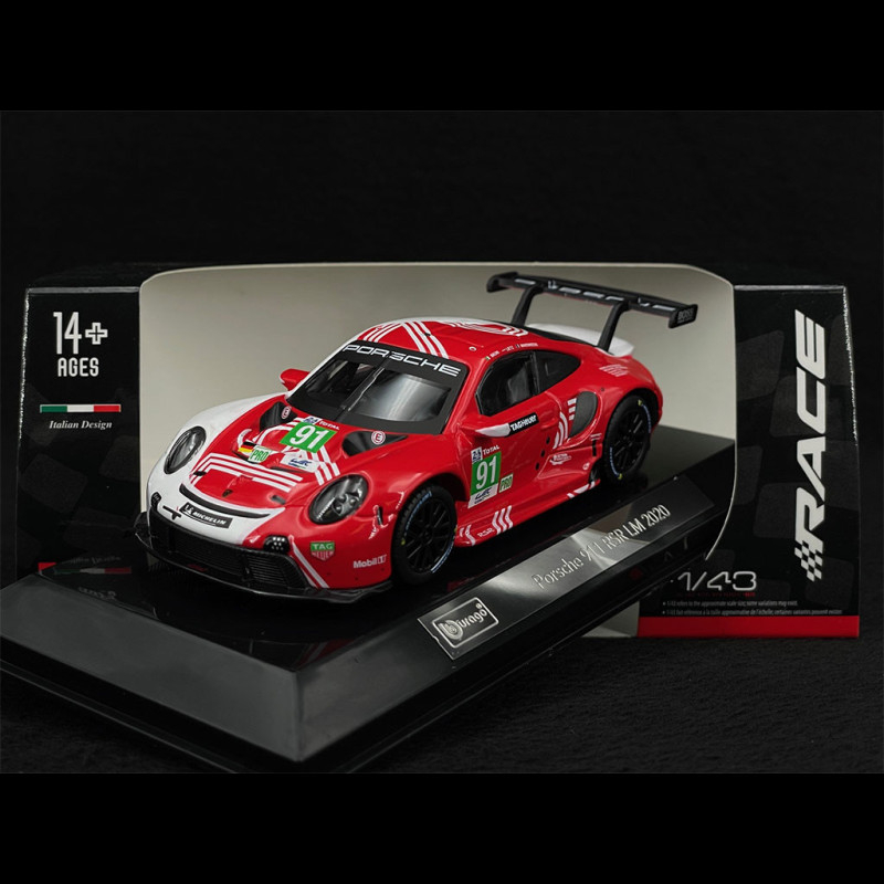 Porsche 911 RSR Type 991 n° 91 24h Le Mans 2020 1/43 Bburago 38308