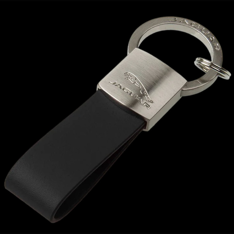 Jaguar Keychain Heritage Logo Loop Leather Black 50JKRALLK