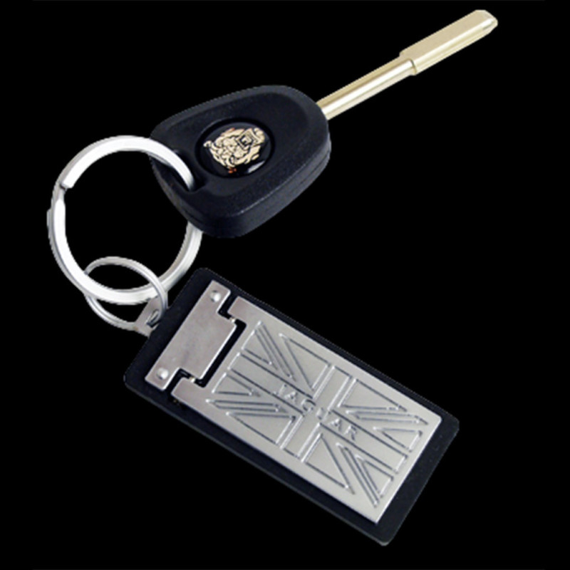 Jaguar Keychain Union Jack Brushed metal JHR1648