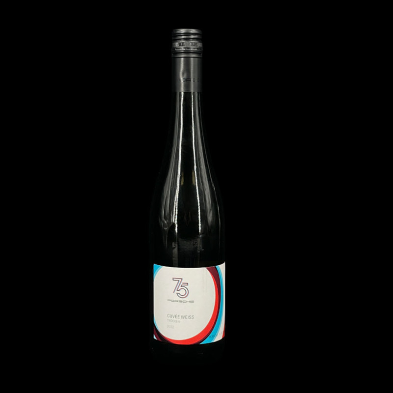 Bottle of wine Porsche 75 Jahre 2022 Cuvée Weiss White Porsche Museum ...