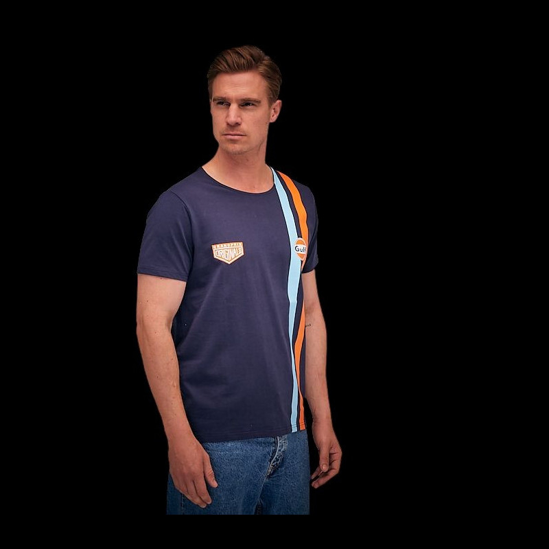 Gulf T-Shirt Stripe Marineblau - Herren