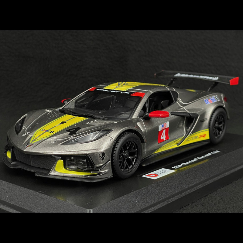 Chevrolet Corvette C8.R n° 4 2020 Grey / Yellow 1/24 Bburago 28024