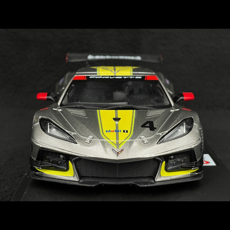 Chevrolet Corvette C8.R n° 4 2020 Grey / Yellow 1/24 Bburago 28024