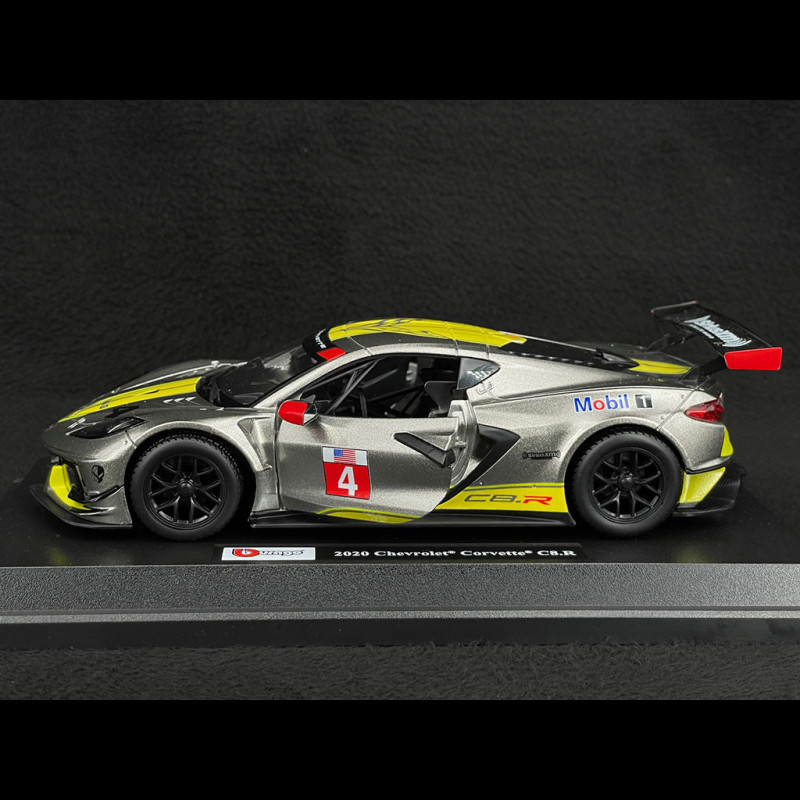 Chevrolet Corvette C8.R n° 4 2020 Grey / Yellow 1/24 Bburago 28024