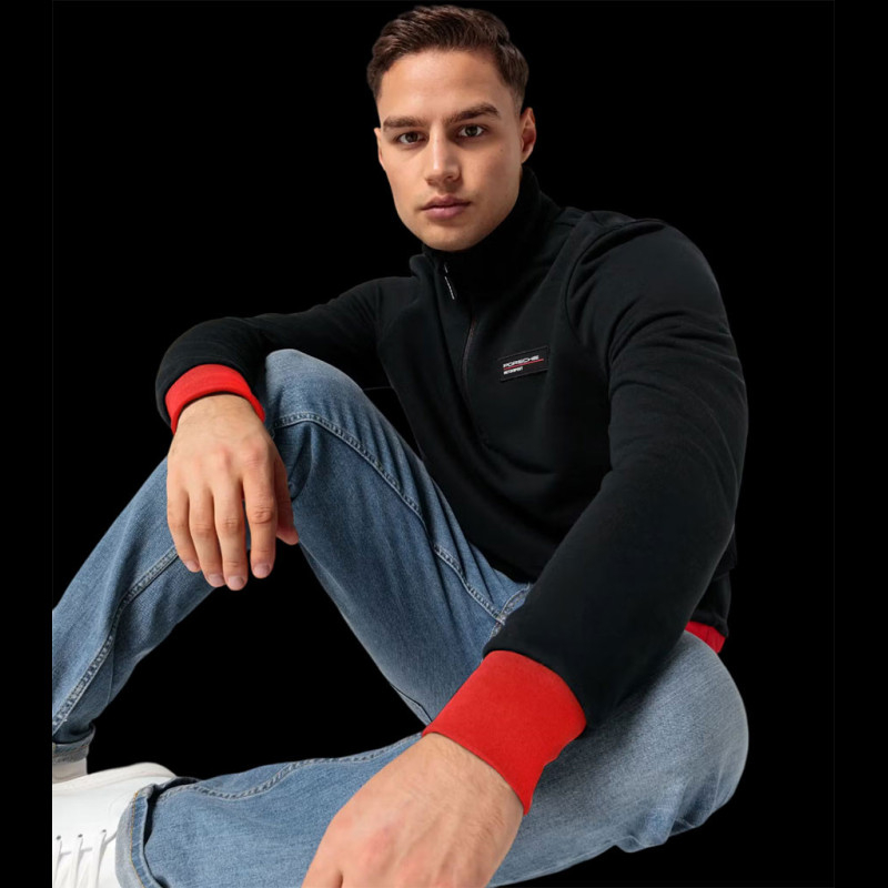 Porsche Pullover Motorsport 5 Quarter-zip Black / Red WAP169RMSF - unisex