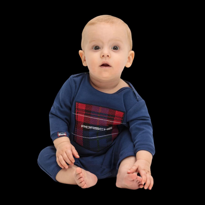Baby Strampler Porsche 911 Turbo Nr. 1 Tartan Schottenmuster Marineblau ...