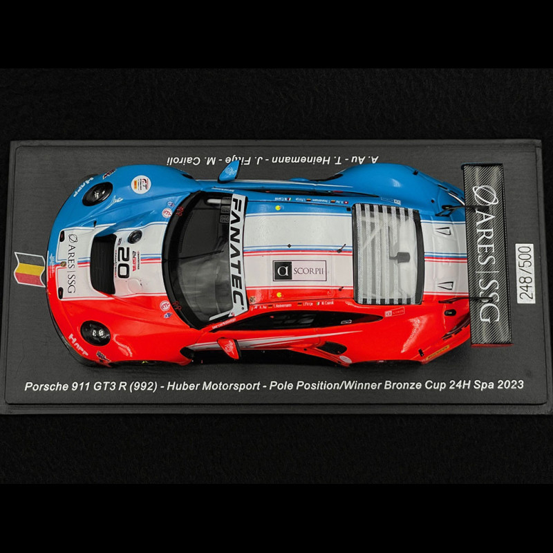 Porsche 911 GT3 R Type 992 n° 20 Winner 24h Spa 2023 1/43 Spark SB708