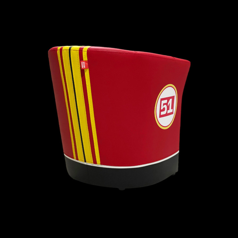 Tub chair Racing Inside n° 51 Red / Yellow