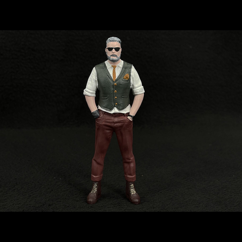 Figurine man Gentleman Black Goggles Diorama 1/18 Premium 18029