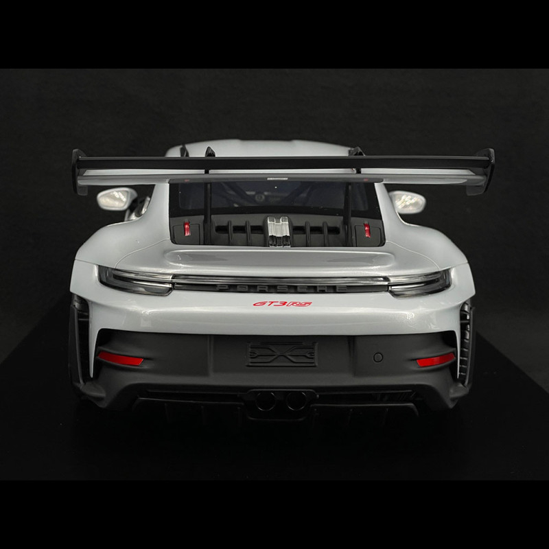 Porsche 911 GT3 RS Type 992 2023 Gris Glacé Métallique / Bandes Rouge Pyro 1/12 Spark WAP0231550P001