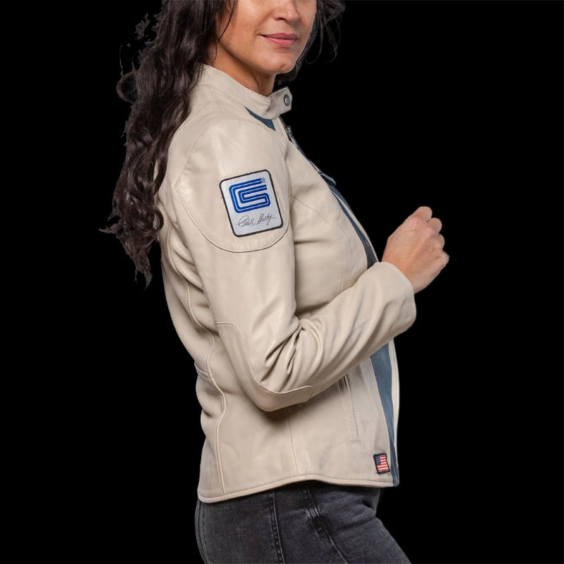 Carroll Shelby Jacket Cobra 98 Racing Leather Beige ecru 27425-2001 - women