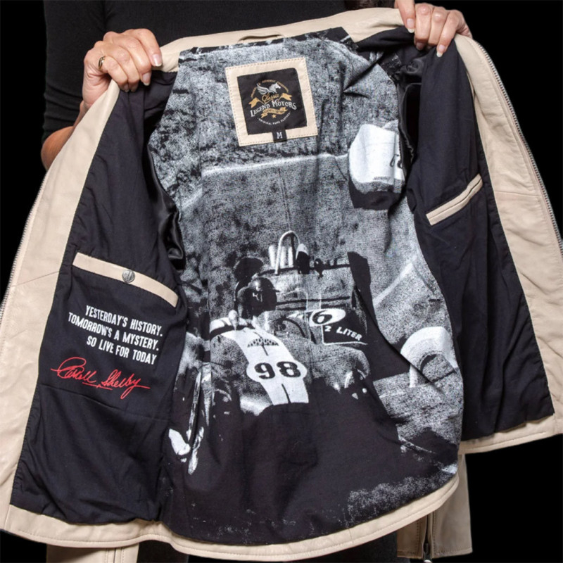 Carroll Shelby Jacket Cobra 98 Racing Leather Beige ecru 27425-2001 - women