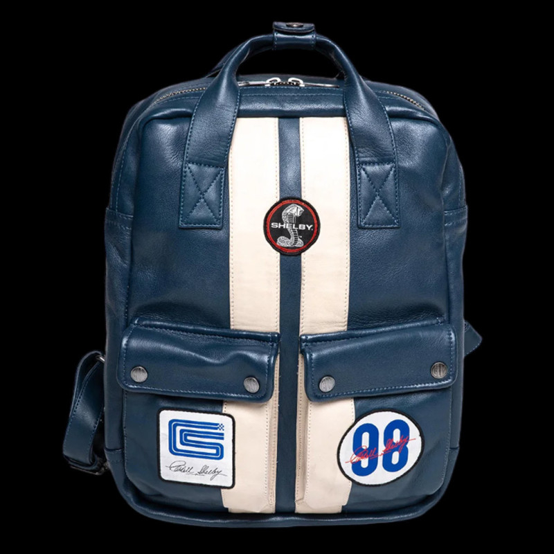 Leather Backpack Carroll Shelby Cobra 98 GT40 Royal Blue 27426-0012
