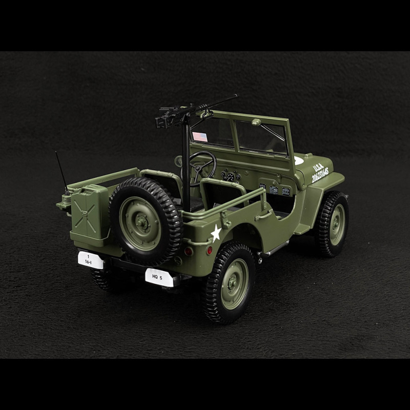 Jeep Army 1944 Mitrailleuse D-Day Vert 1/18 Norev 189016 Jeep Army 1944 Mitrailleuse D-Day Vert 1/18 Norev 189016