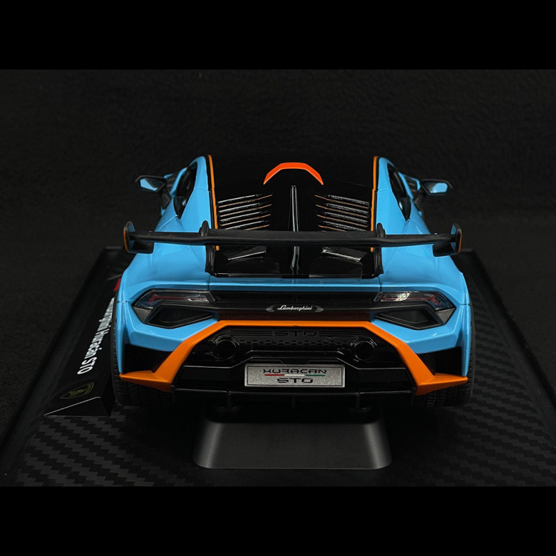 Lamborghini Huracan STO 2023 Bleu Gulf / Orange 1/18 Rastar 63800