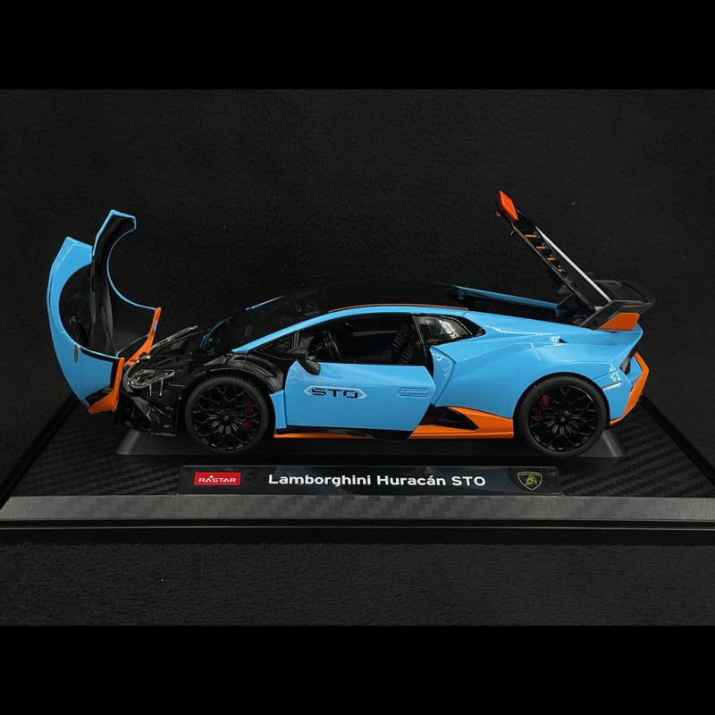 Lamborghini Huracan STO 2023 Bleu Gulf / Orange 1/18 Rastar 63800