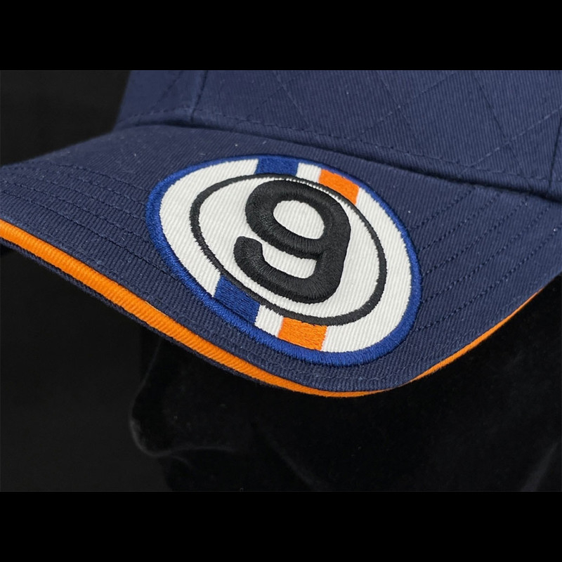 Gulf Cap Marineblau Logo Leder Gesteppte Vorderseite GU242KS654-100