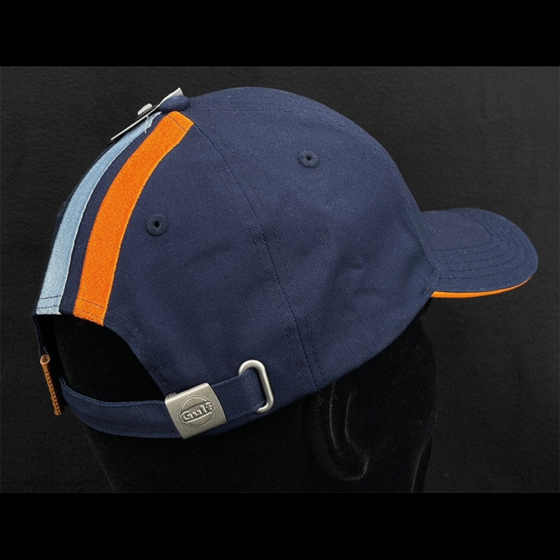 Gulf Cap Marineblau Logo Leder Gesteppte Vorderseite GU242KS654-100