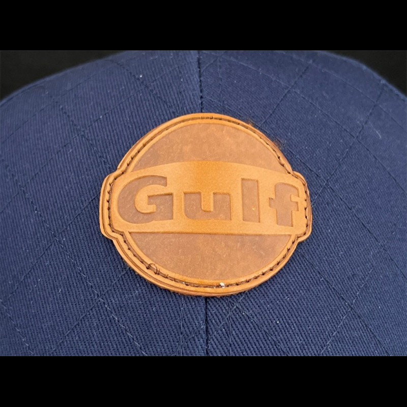 Gulf Hat Navy Blue Leather logo Padded front GU242KS654-100