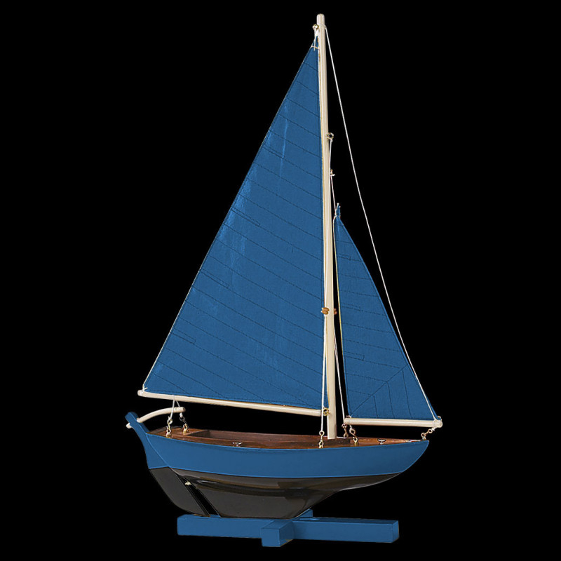 Boot - Segelboot Blau 26 cm Holz