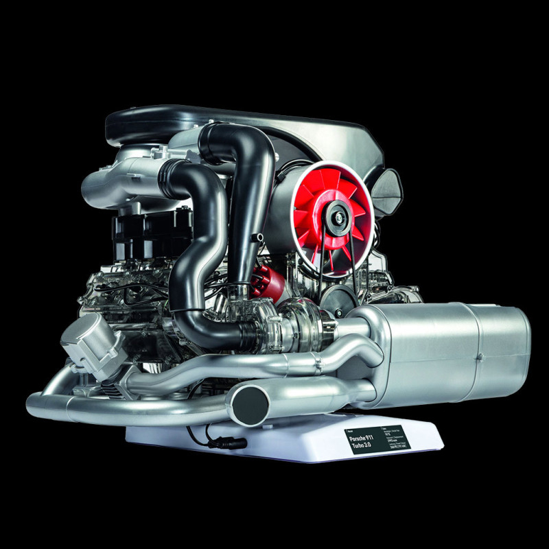 Porsche 911 Turbo 1975 engine Flat 6 construction kit with light and sound