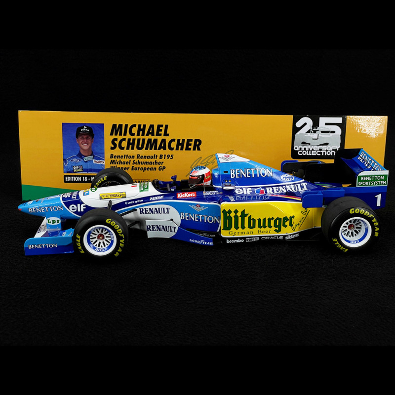 Michael Schumacher Benetton Renault B195 n° 1 Sieger GP Großbritannien 1995 F1 1/18 Minichamps ...